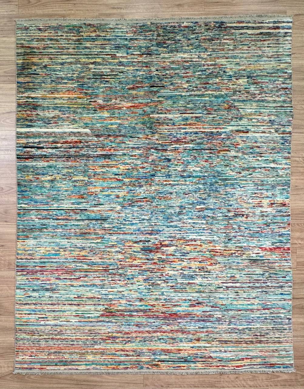 Striped Handmade Rug Wool Multi Color 285X201 - Hojjati Art Gallery